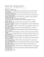 NUTRS 331 Assignment 2 Docx StuDocu Is Not Sponsored Or Endorsed By