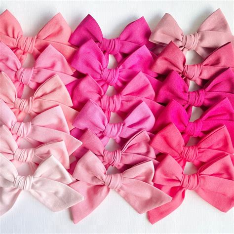 Hair Bow Pink Etsy