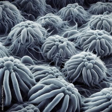 Illustration Of Fictional Microorganism Seen Under A Electron