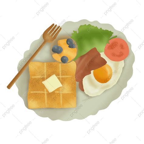 завтрак с яйцами фруктовым салатом тостами Png завтрак фруктовый салат тост Png картинки и