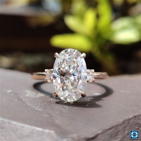 350 Ct Oval Engagement Ring Oval Hybrid Cut Moissanite Ring
