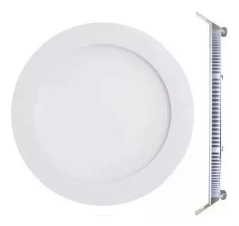 Plafón De Embutir Redondo 24w Blanco Luz Cálida Candela
