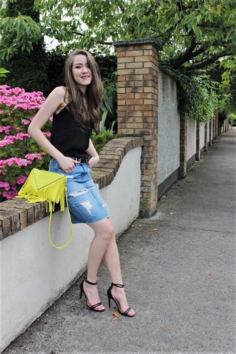 Ootd 54 How To Wear Denim Skirt And Lace Top Sinnamona