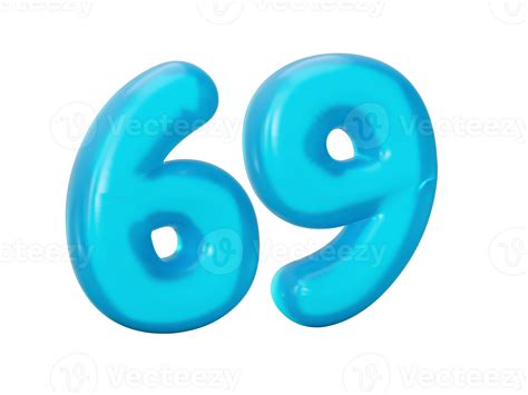 Blue Jelly Digit 69 Sixty Nine Jelly Colorful Alphabets Numbers For