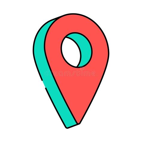 Red Pointer Map Location Icon Color Illustration Stock Illustration