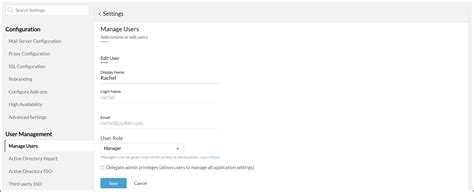 User Management Zoho Analytics On Premise