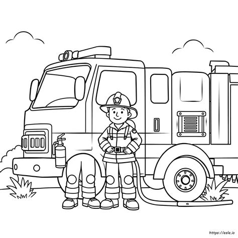 Firefighter Colouring Page