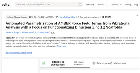 Automated Parametrization Of Amber Force Field Terms From Vibrational