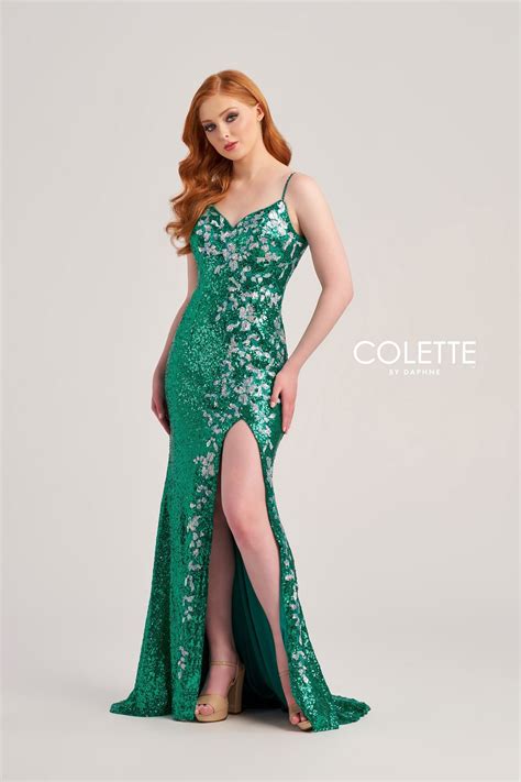 Navy Bluesilver Colette Cl5196 Long Sequin Formal Long Prom Dress For