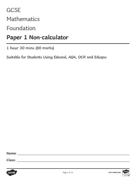 Maths Foundation Paper 1 Pdf Geometry Teaching Mathematics