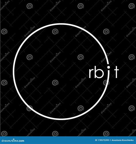 Atom Orbit Symbol On Black Square On The White Background Text With