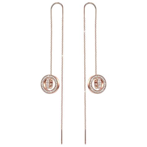 Angel Nina Earrings For Women Rose Gold Plated Threader Earrings