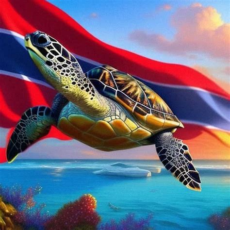 Nation Flag Sea Turtle On Flag Sea Turtle Logo Sea Turtle Design