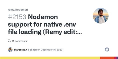 Nodemon Support For Native Env File Loading Remy Edit Was Always Supported Issue