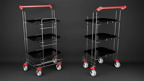 Tray Cart With Black Trays 3d Model 24 Obj Lxo Ma Max Fbx C4d