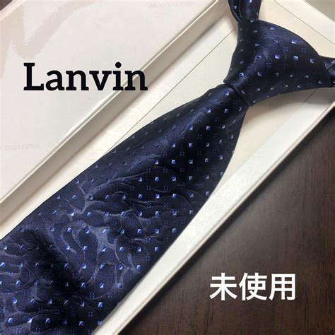 未使用 Lanvin ランバン ネクタイ 紺 シルク メルカリ