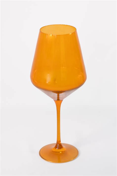 Estelle Colored Wine Stemware Set Of 2 Butterscotch Estelle Colored Glass