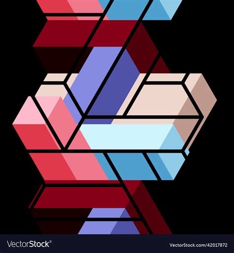 Abstract Background 3d Cubes Cubic Elements Vector Image