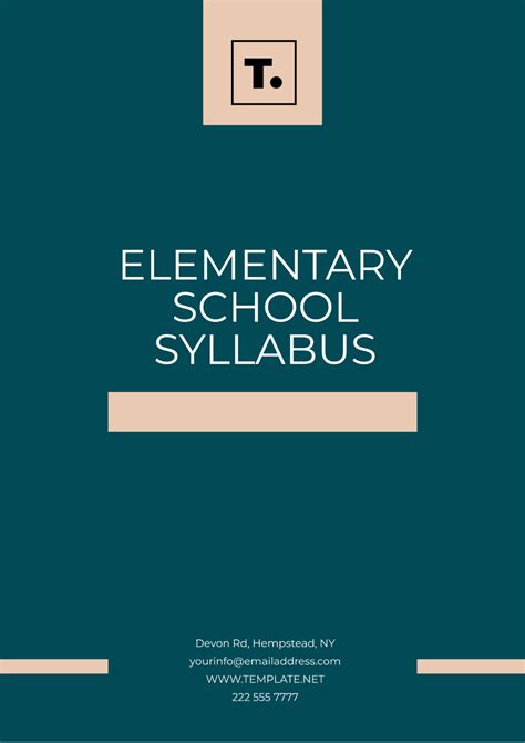 Free Elementary School Syllabus Template To Edit Online