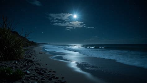 Free Moonlit Shore Pathway Image Moonlight Beach Night Download