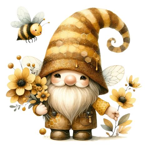 Honey Bee Gnome 11 Fabric Panel