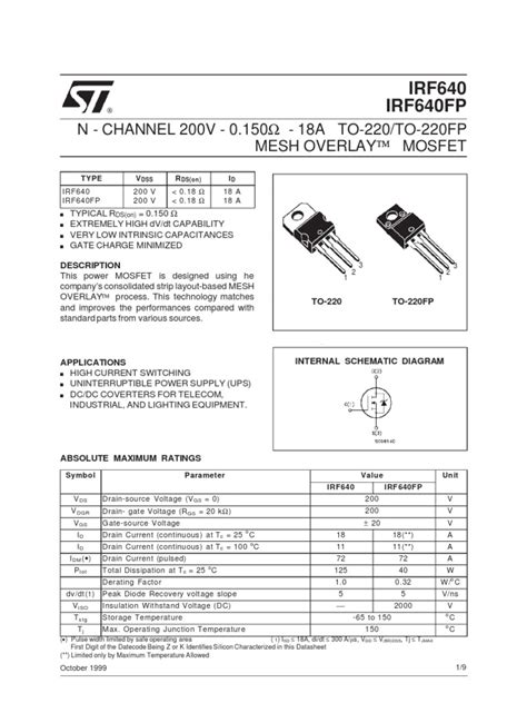 Irf640 Pdf Mosfet Electromagnetism