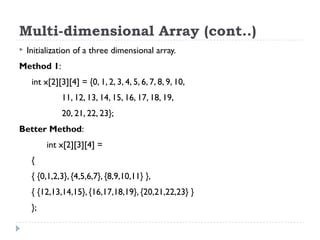 Lecture Multi Dimensional Array Ppt Programming Languages Computing