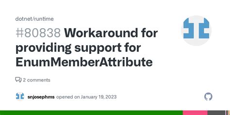 Workaround For Providing Support For Enummemberattribute · Issue 80838 · Dotnetruntime · Github