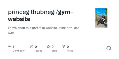 github princegithubnegi gym website i developed this port folio
