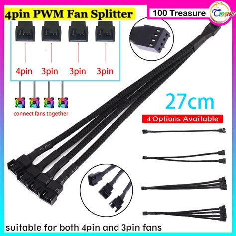 Ready Stock 4 Pin Female To 4 Pin 3 Pin Male 1 To 1 2 3 4 Pwm