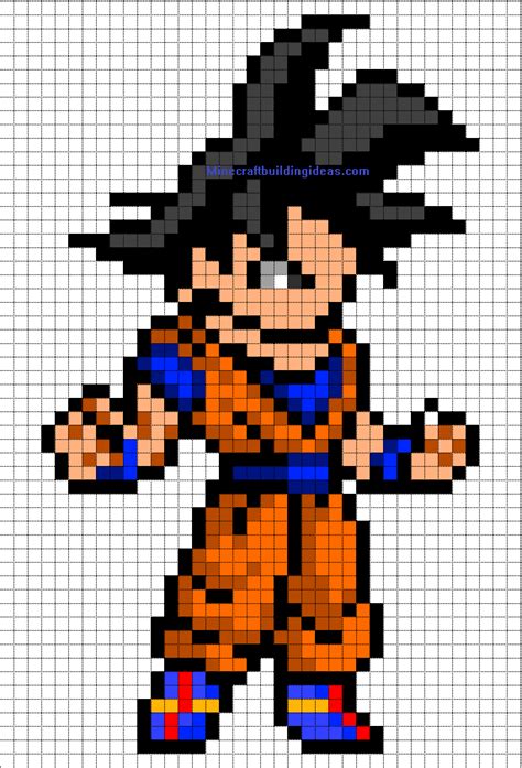 Dragon Ball Z Pixel Art Grid Modèle Coloriage Facile Dessin à Imprimer