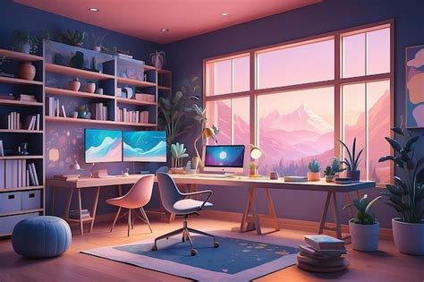 Premium Photo Aiinfused Dreamland Dreamy Home Office Vector