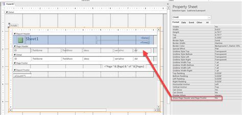 Solved Subform Format Property Show Header And Footer No