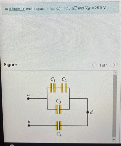 Solved In Figure 1 Each Capacitor Has C 4 40 Mu