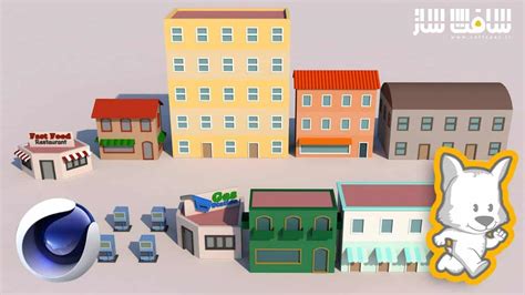 آموزش مدلینگ و تکسچرینگ ساختمان Low Poly در Cinema 4D سافت ساز
