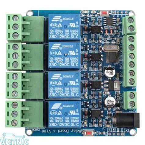 MODULE RELAY 4 KENH 12V GIAO TIEP MODBUS RTU RS485
