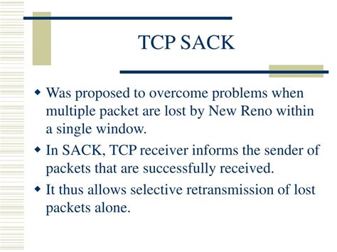 Ppt Improving The Performance Of Tcp Vegas And Tcp Sack