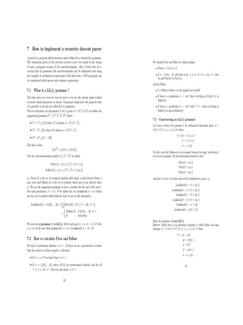 implement a recursive descent parser pdf parsing software engineering