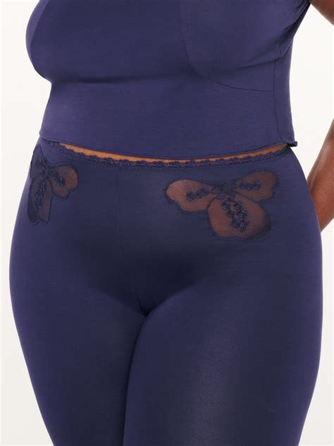 A Peek Behind The Lace Leggings In Blue Savage X Fenty