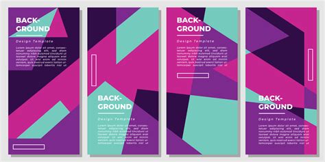 Abstract Geometric Portrait Background Template Copy Space Set For Poster Banner Leaflet
