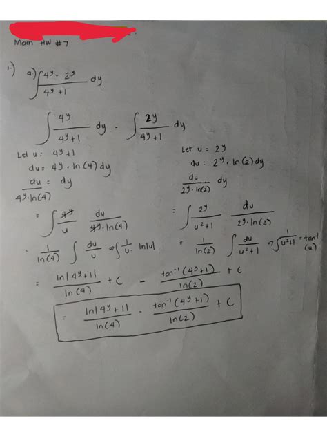 Calculus Integration Homework Pdf