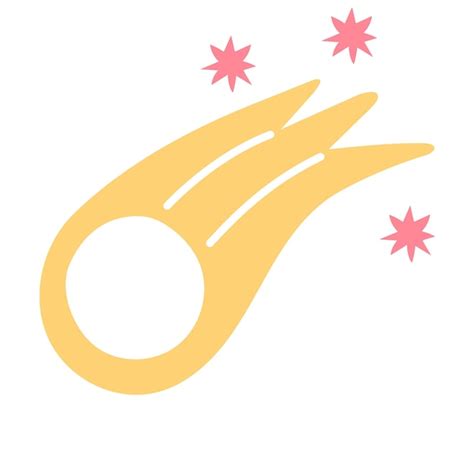 Premium Vector Flying Cosmic Meteorite Cute Planet Doodle Comet With Tail Stars And Asteroid