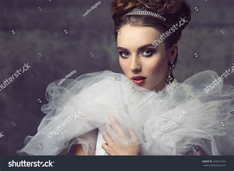 Creative Fashion Shoot With Romantic Retro Atmosphere Of Sensual Elegant Girl With Precious