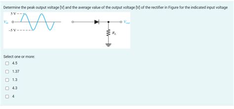 Solved Determine The Peak Output Voltage V And The Average Chegg