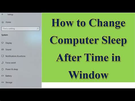 How To Change Computer Sleep After Time In Window YouTube