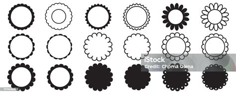 가리비 가장자리 프레임 모양 귀여운 레이스 패턴이 있는 직사각형 원형 테두리입니다 둥근 주름 장식의 벡터 장식 모음 가리비에 대한 스톡 벡터 아트 및 기타 이미지 Istock