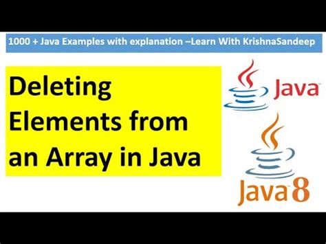 How To Delete An Element From An Array In Java YouTube