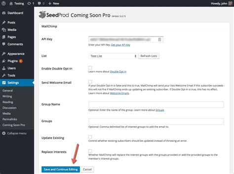 Collecting Emails With MailChimp SeedProd Knowledge Base