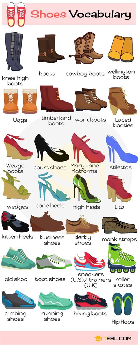 English Vocabulary For Shoes 7 E S L