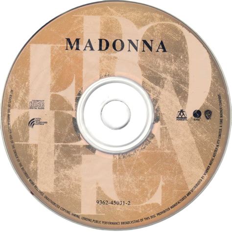 Madonna Erotica Gold Edition Australian Cd Album —
